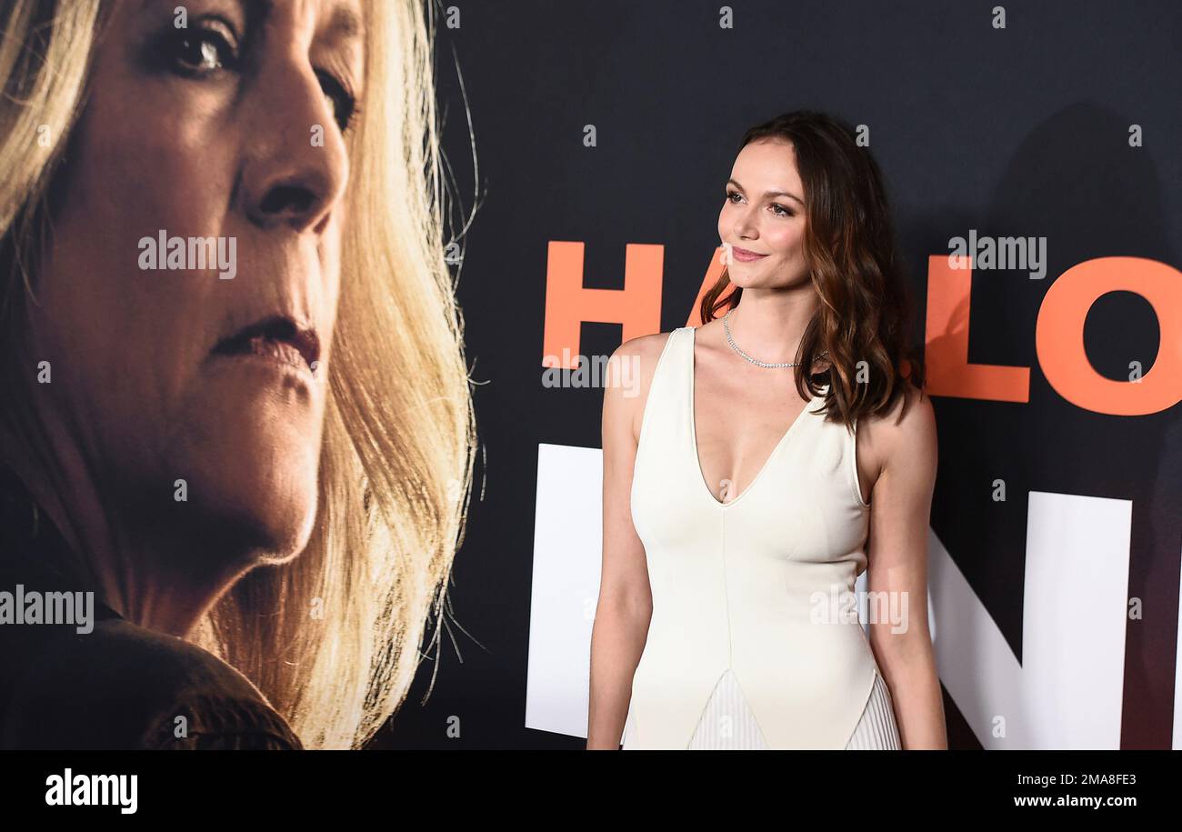 Andi Matichak arrives at the world premiere of "Halloween Ends ...