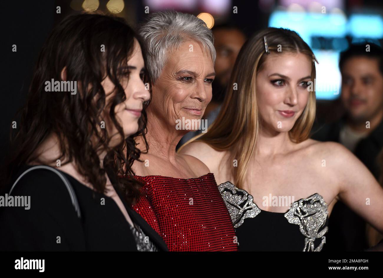 From left, Ruby Guest, Jamie Lee Curtis and Annie Guest arrive at the ...