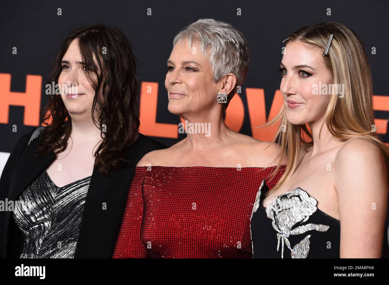 From left, Ruby Guest, Jamie Lee Curtis, and Annie Guest arrive at the ...
