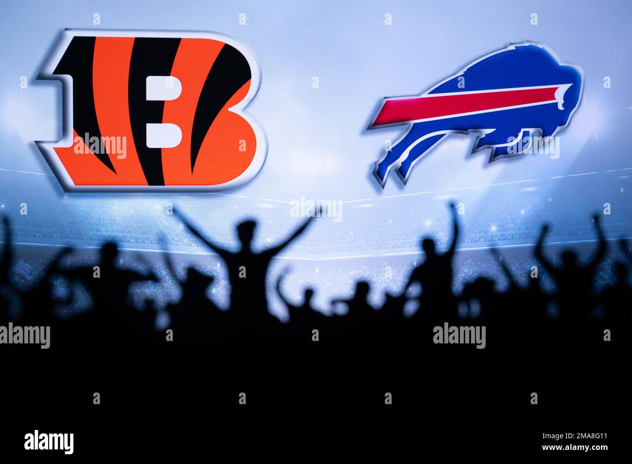 BUFFALO, USA, JANUARY 18, 2023: Cincinnati Bengals vs. Buffalo Bills ...
