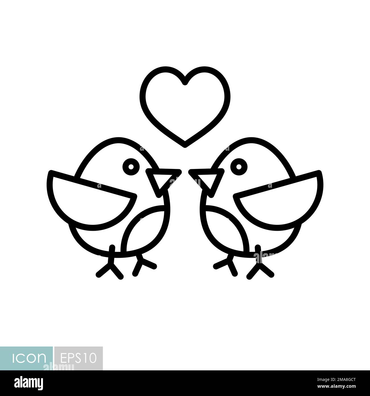 Love birds icon. Couple in love symbol. Valentine day. Vector ...