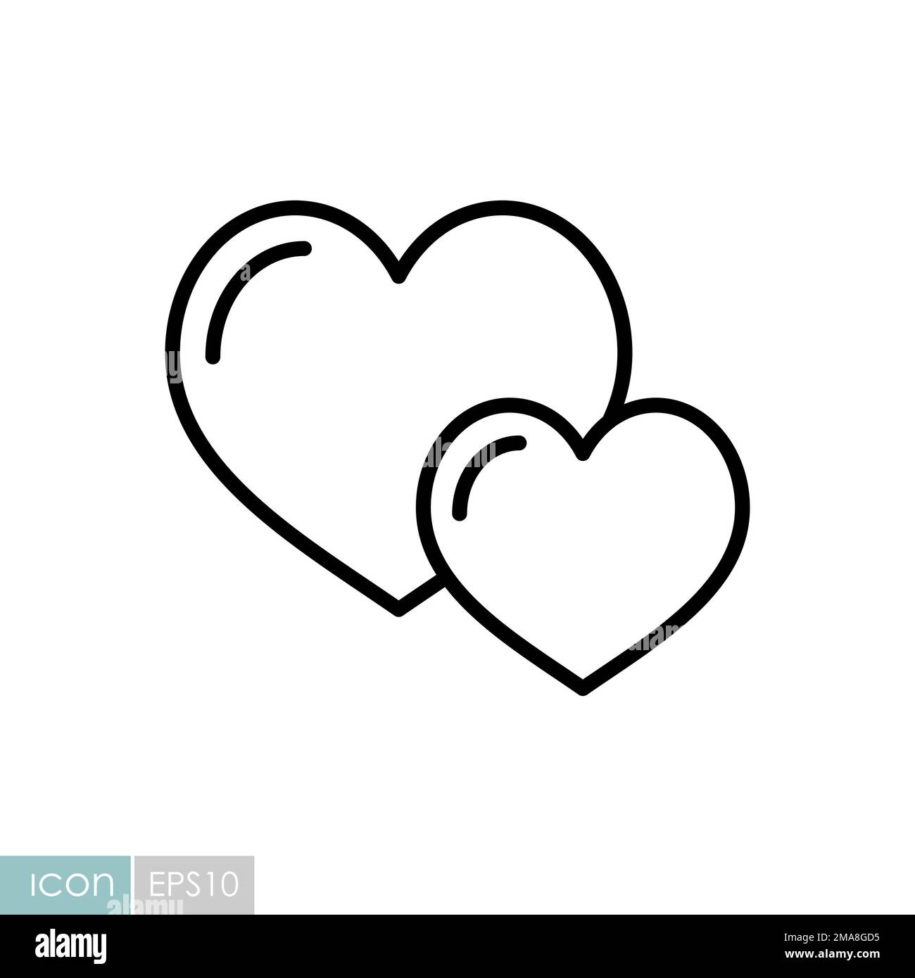 Two heart isolated icon. Valentine day symbol. Vector illustration ...