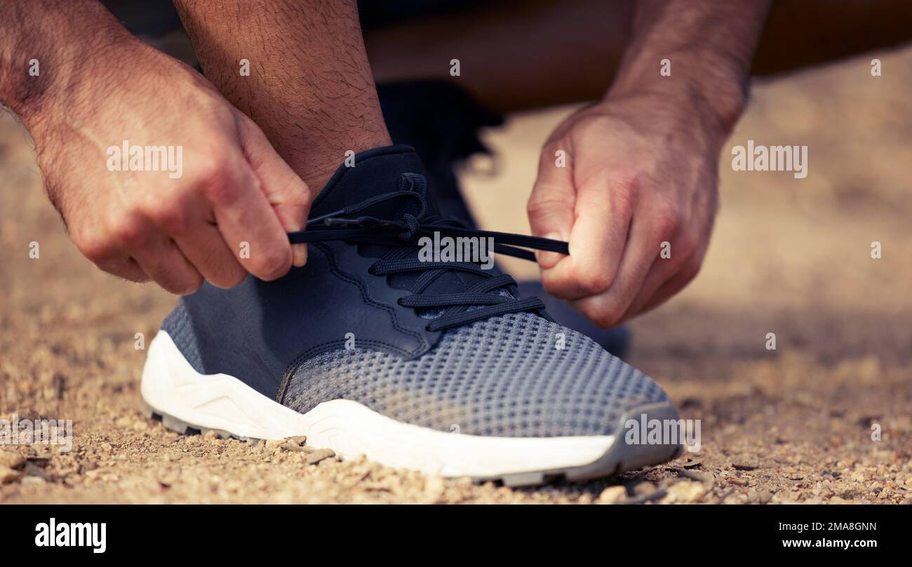 Your shoes should provide good cushioning and stability. Closeup shot ...