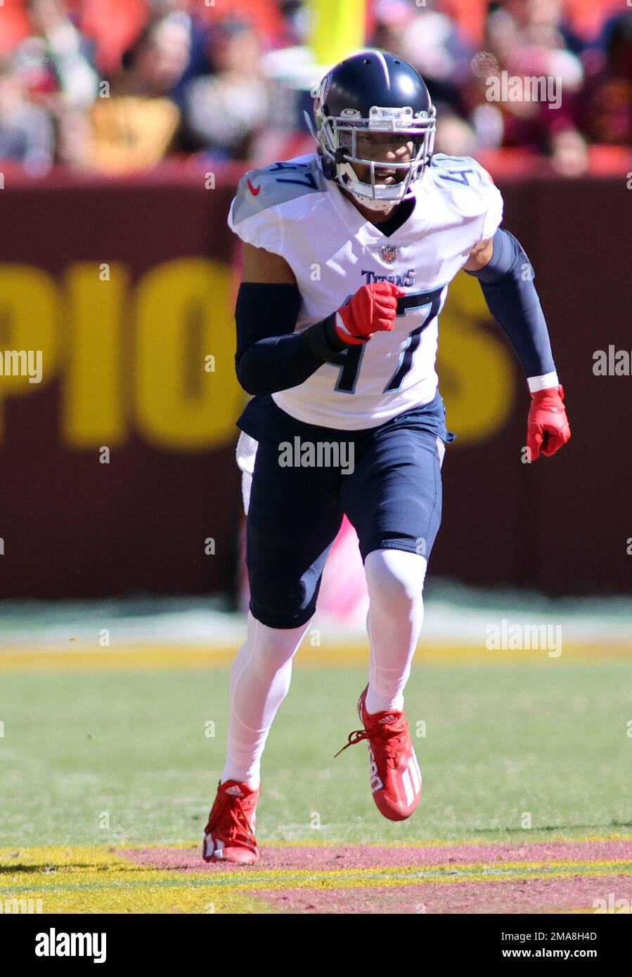 Tennessee Titans safety Andrew Adams (47) runs during an NFL football ...