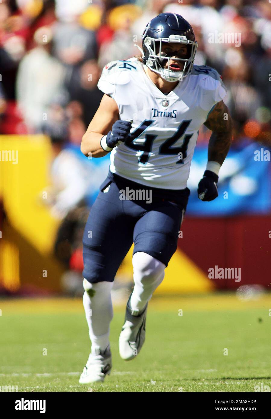 Tennessee Titans fullback Tory Carter (44) runs during an NFL football ...