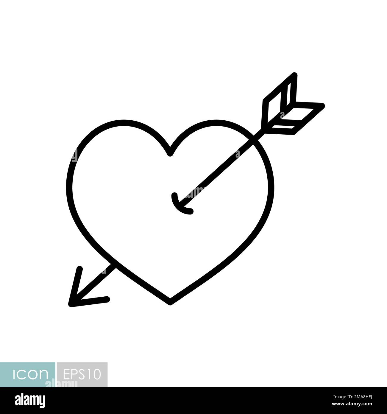 Arrow heart icon. Love sign. Valentines day symbol. Vector illustration ...