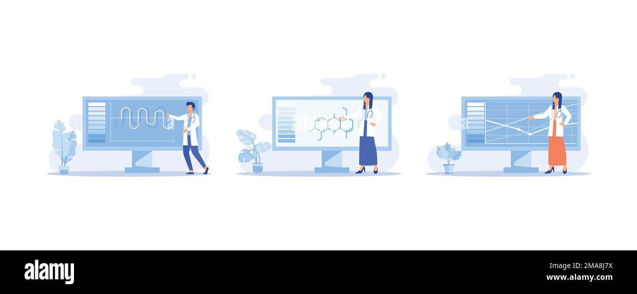 Medical device design and development metaphor with scientist develop ...