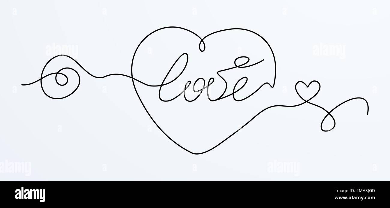 Love lettering. Calligraphic flourish love word Stock Vector Image ...