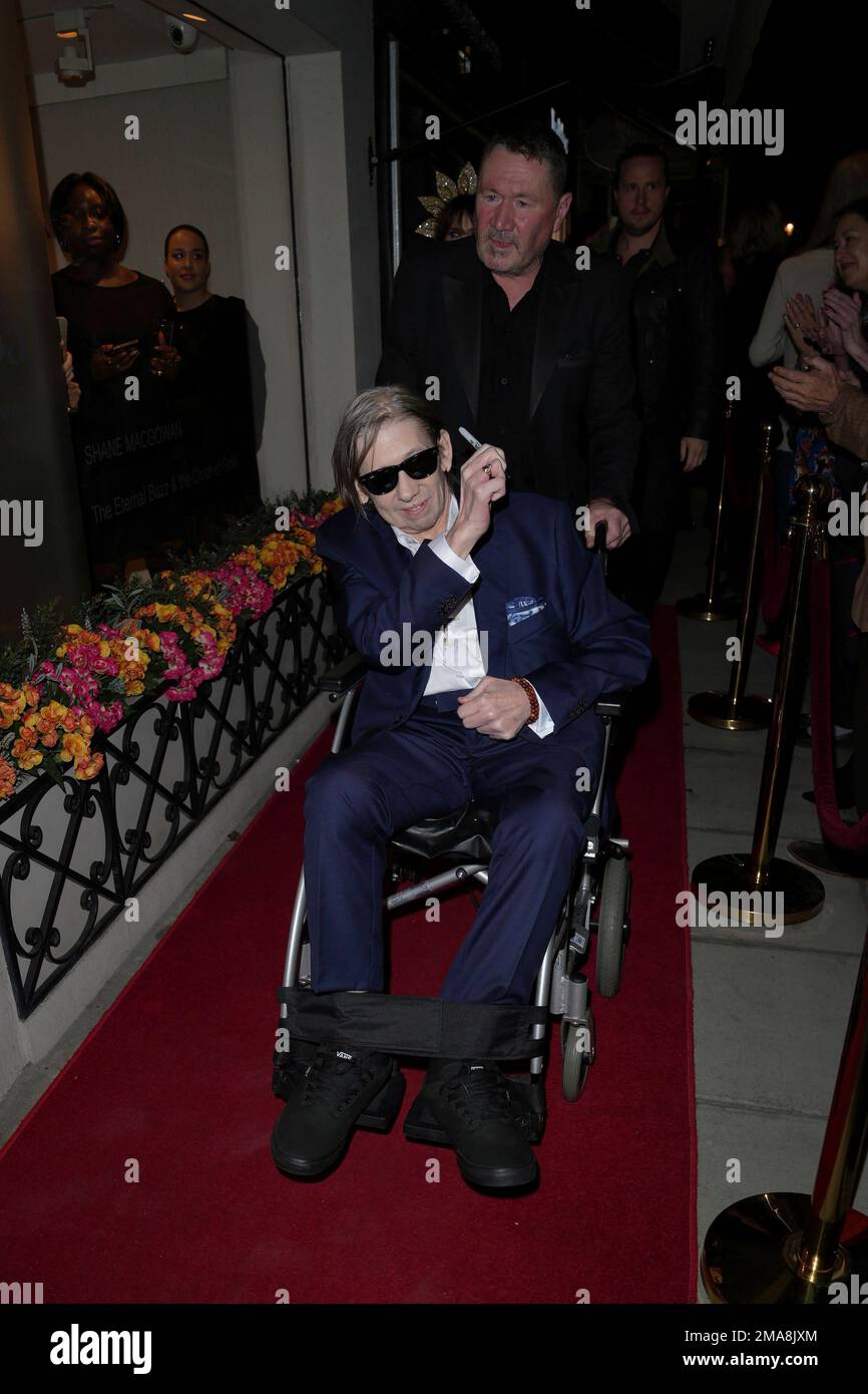 Shane MacGowan poses for photographers upon arrival at the Shane ...