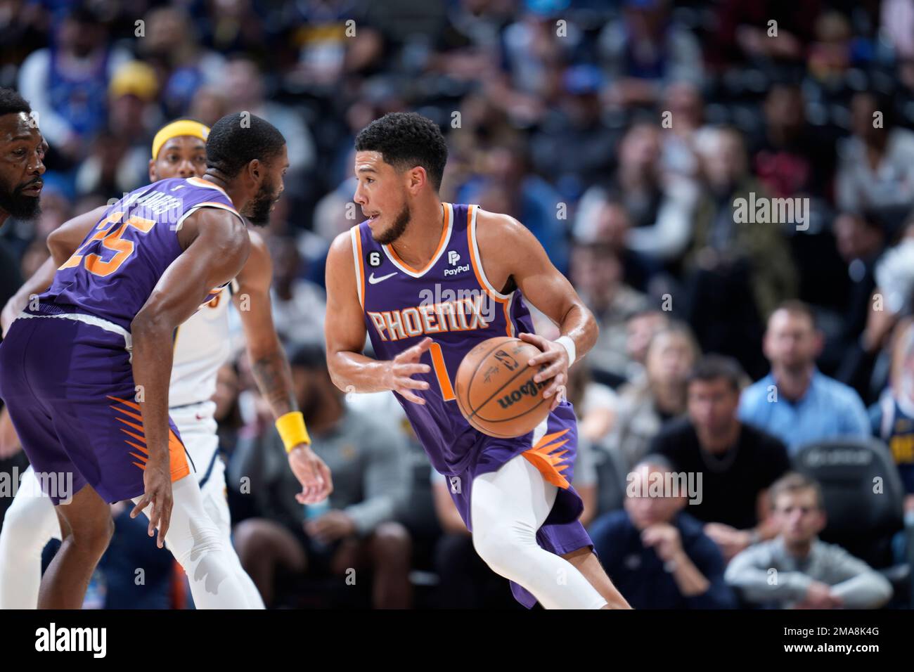 Phoenix Suns guard Devin Booker (1) in the first half of a preseason ...