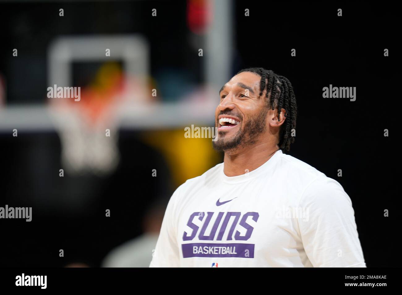 Phoenix Suns forward Ish Wainright (12) warms up before an NBA ...