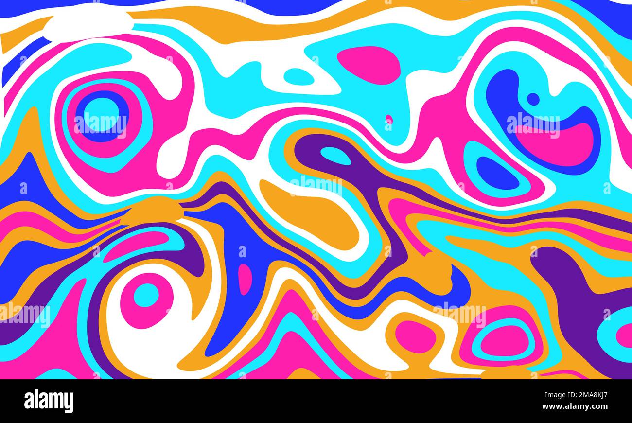 1960s, 1970s Art Style, Colorful Psychedelic Backgrounds, Covers, Posters, Hand Drawn Nature ...