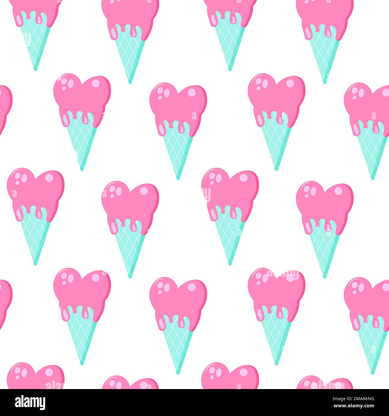 Vector trendy seamless pattern with ice cream. Modern summer fashion ...