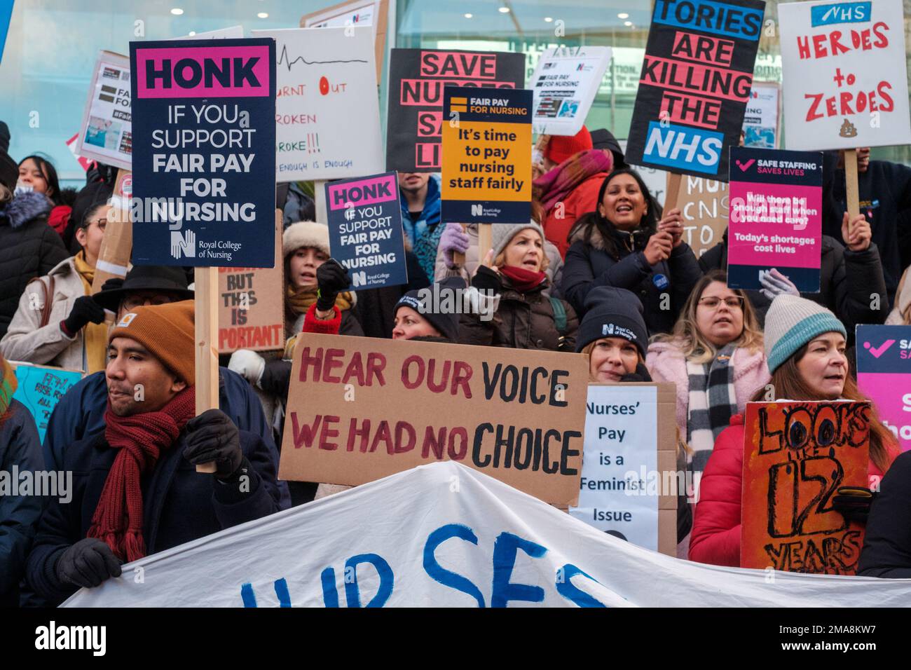 Royal College Of Nursing and Unite Hold a Two Day Protest outside ...