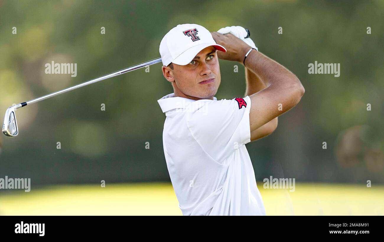 Texas Tech's Calum Scott tee's off during an NCAA golf tournament on ...