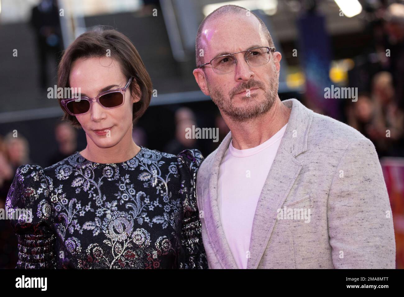 Alice George and director Darren Aronofsky pose for photographers upon ...