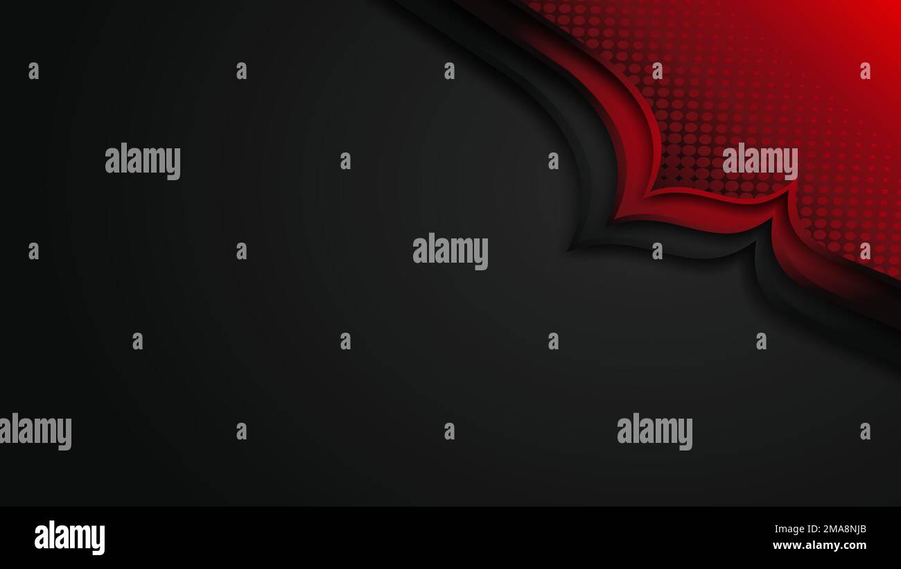 An illustration of an abstract red shape isolated on a dark gray ...