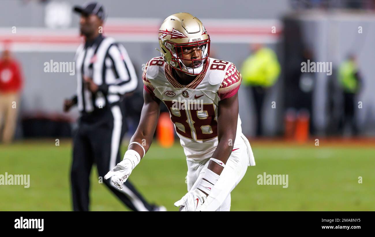 Florida State's Kentron Poitier (88) prepares for a snap during an NCAA ...
