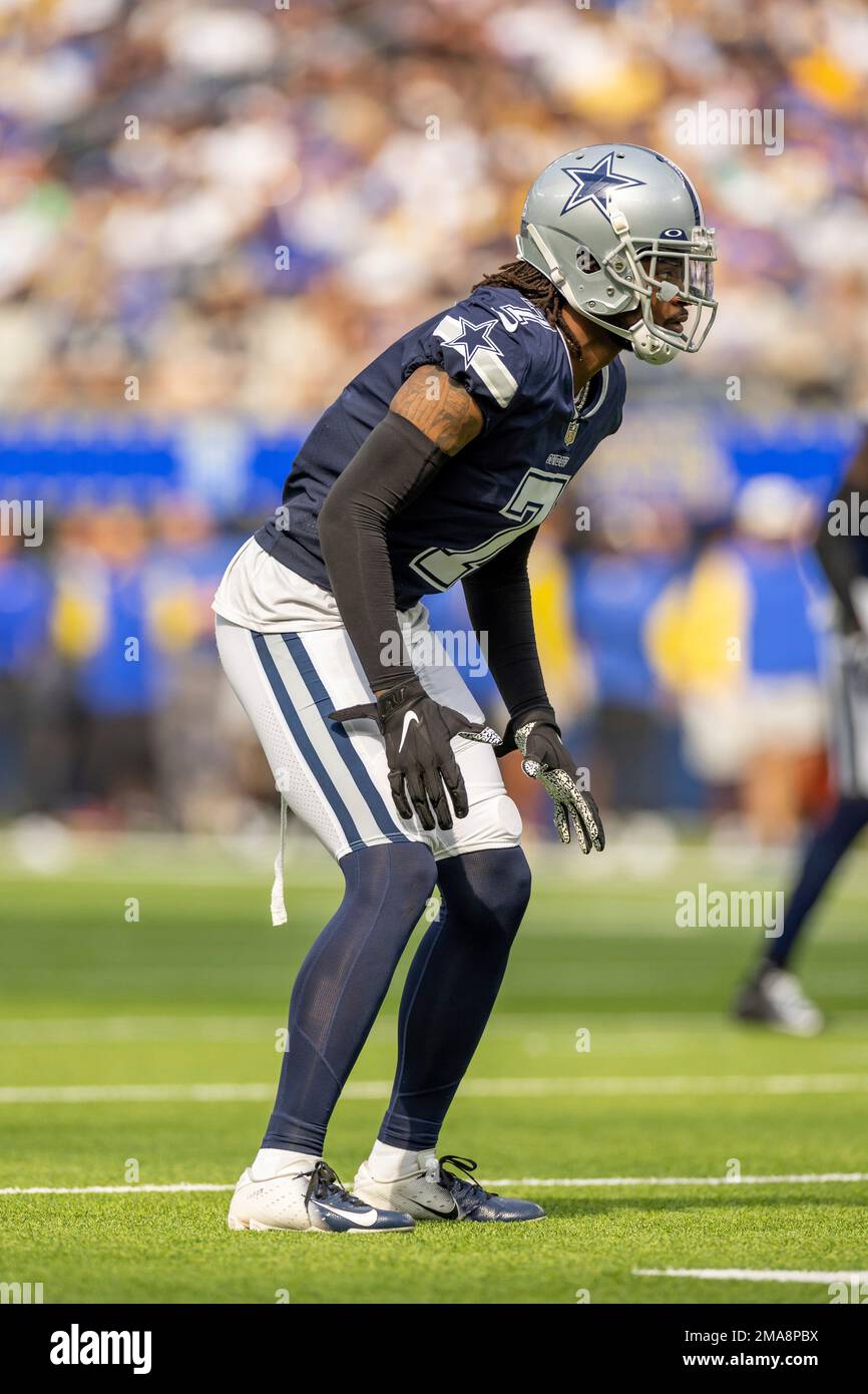 Cornerback (7) Trevon Diggs of the Dallas Cowboys against the Los ...