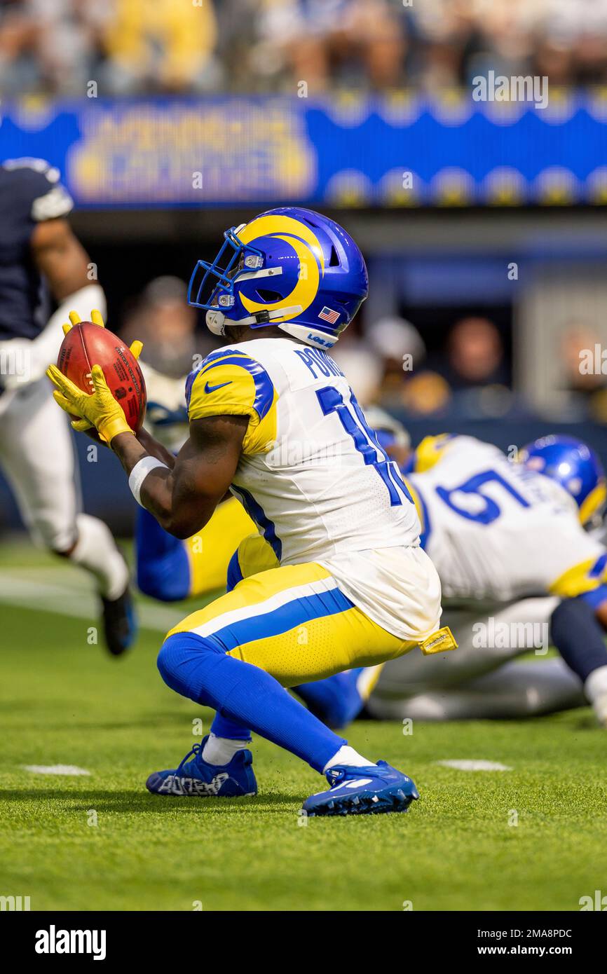 Wide receiver (19) Brandon Powell of the Los Angeles Rams receives a ...