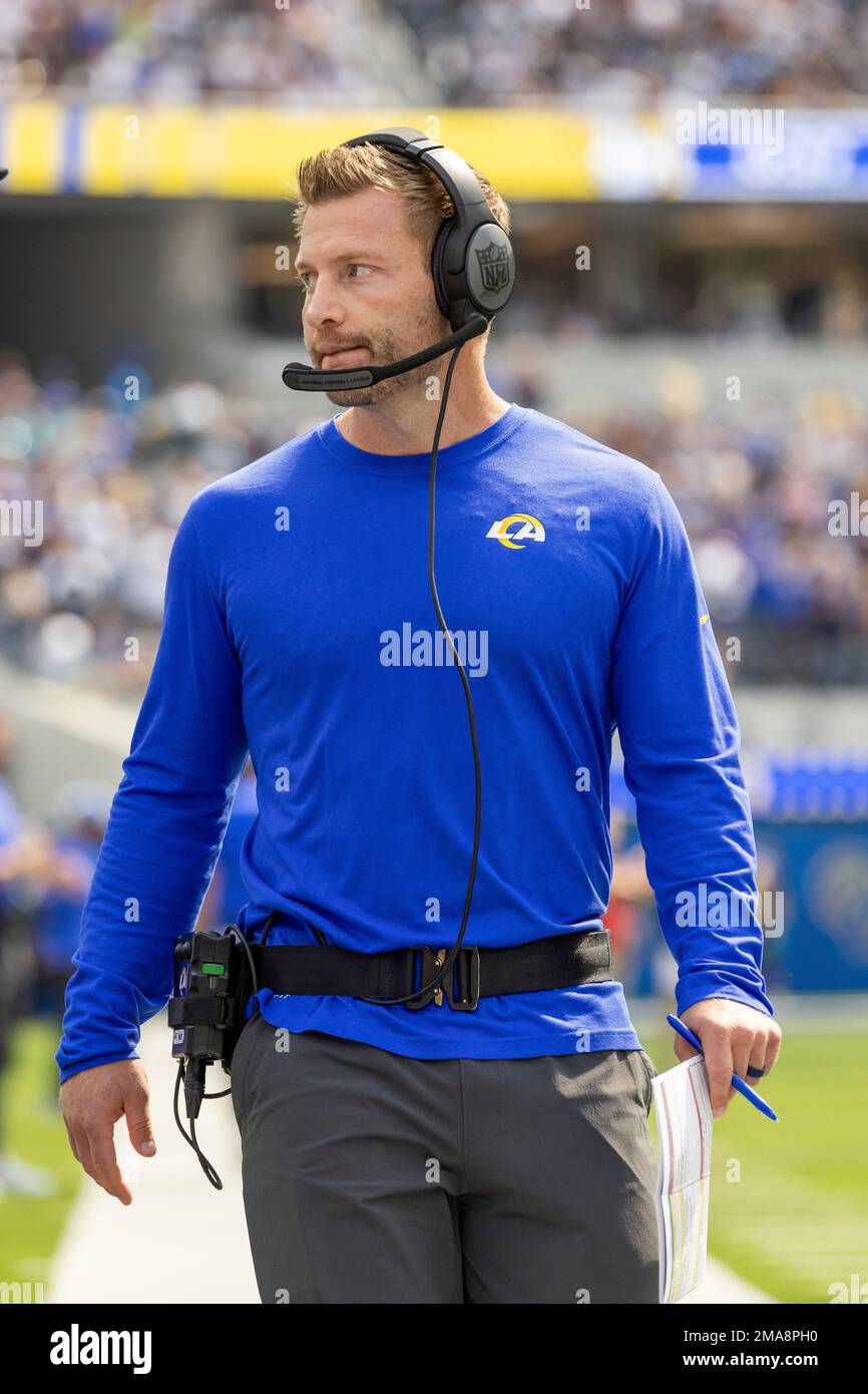 Head coach Sean McVay of the Los Angeles Rams coaches against the ...