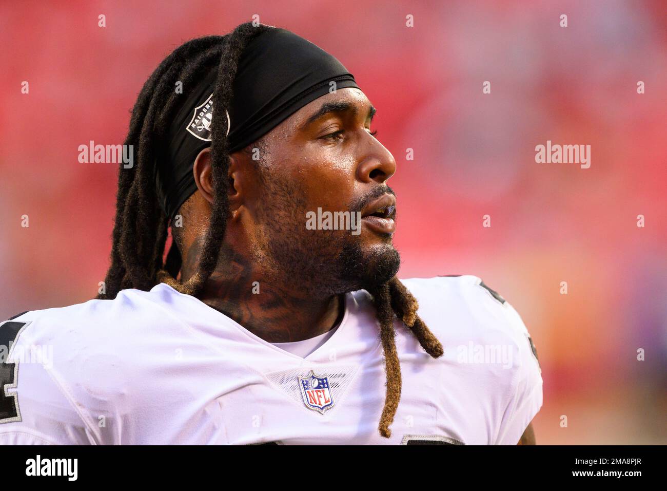 Las Vegas Raiders running back Brandon Bolden during pre-game warmups ...