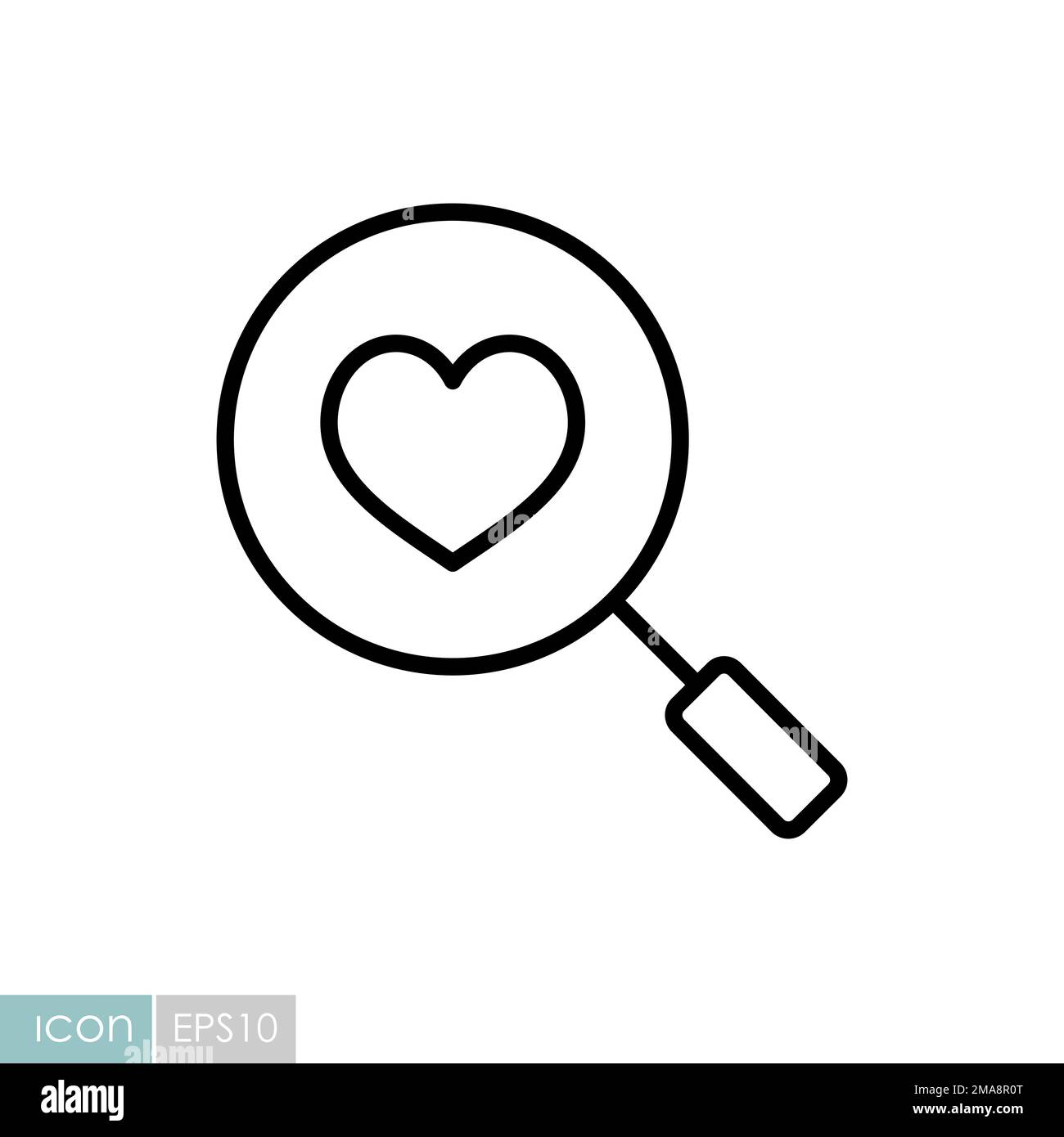 Heart search icon. Valentines day symbol. Vector illustration, romance ...