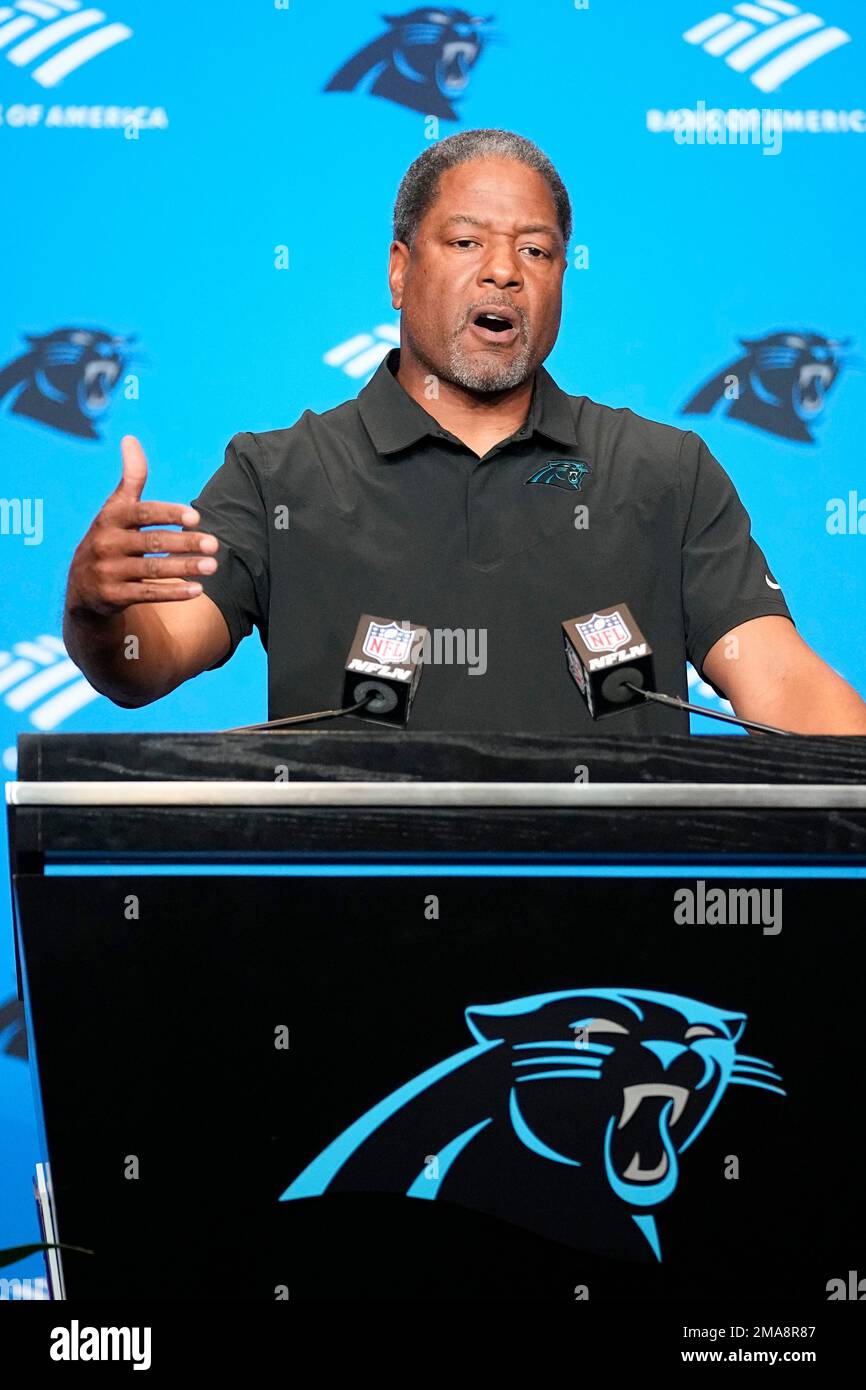 Carolina Panthers' Steve Wilks speaks during a news conference after ...