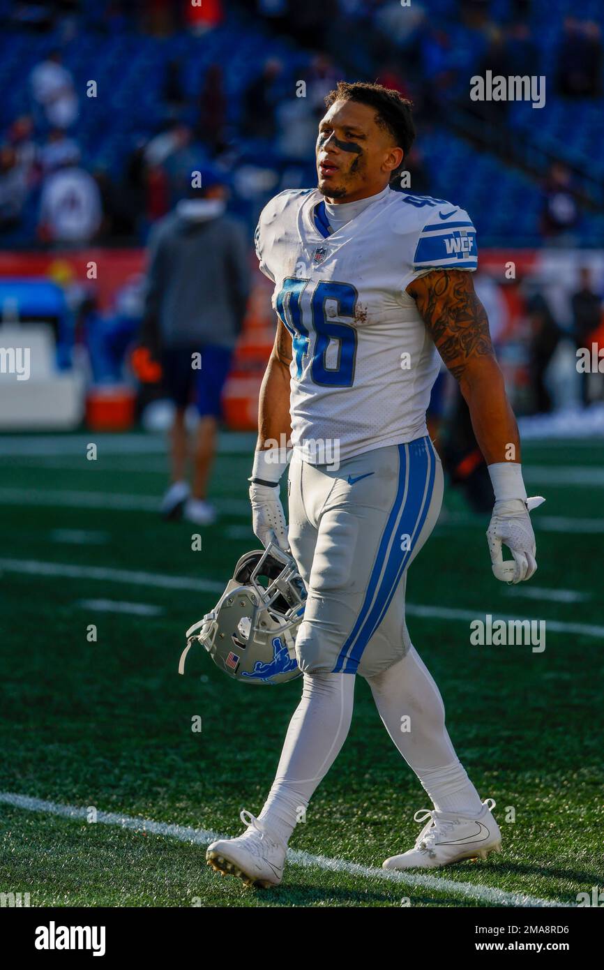 Detroit Lions running back Craig Reynolds (46) reacts at the conclusion ...
