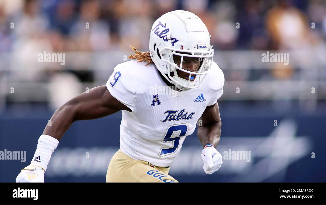 Tulsa wide receiver Nick Rempert (9) runs during an NCAA football game ...