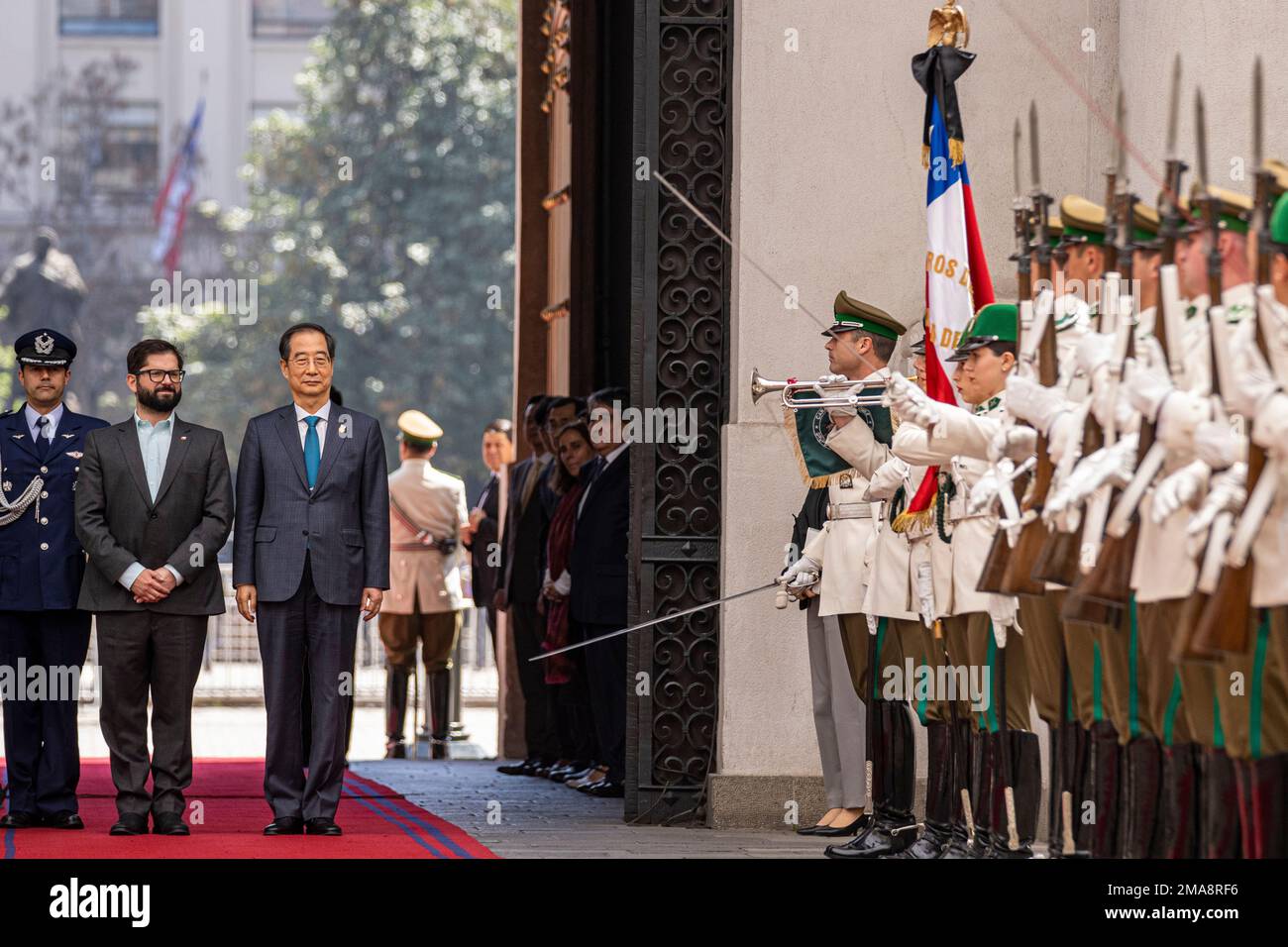 South Korea's Prime Minister Han Duck-soo, third from left, stands with ...