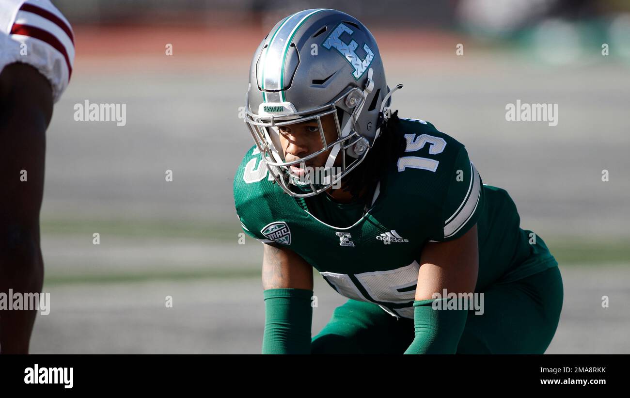 Eastern Michigan's Joshua Scott plays during an NCAA football game on ...