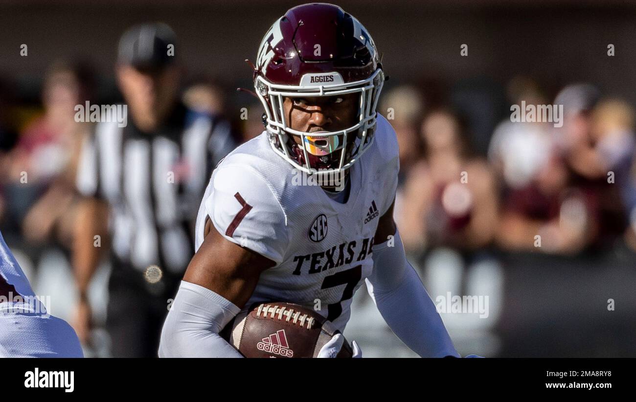 Texas A&M wide receiver Moose Muhammad III (7) during an NCAA football ...
