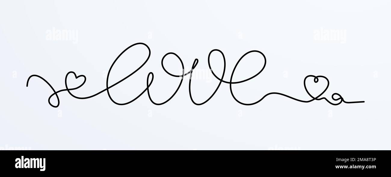 Love lettering. Calligraphic flourish love word Stock Vector Image ...