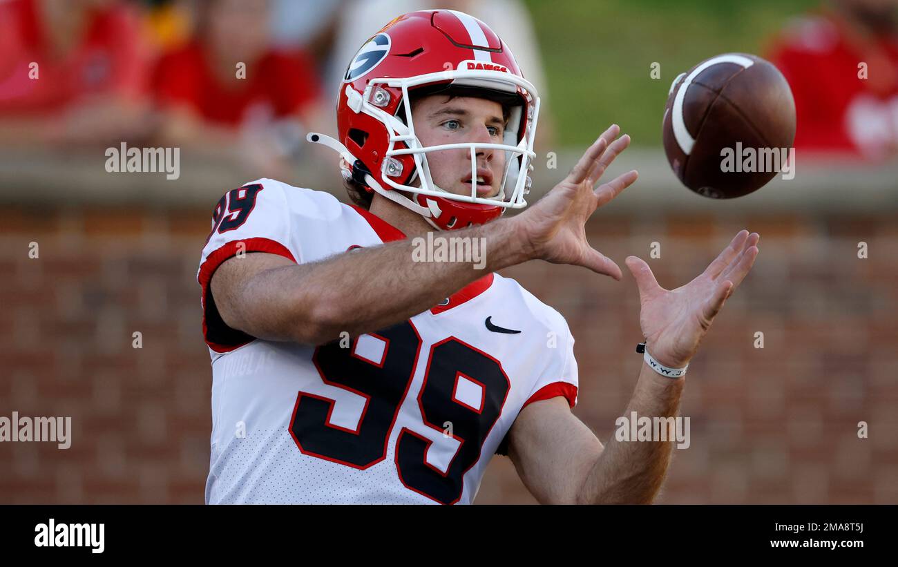 Georgia place kicker Jared Zirkel before an NCAA football game on ...