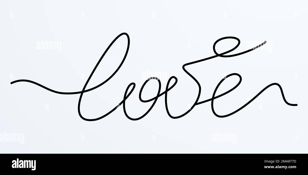 Love lettering. Calligraphic flourish love word Stock Vector Image ...