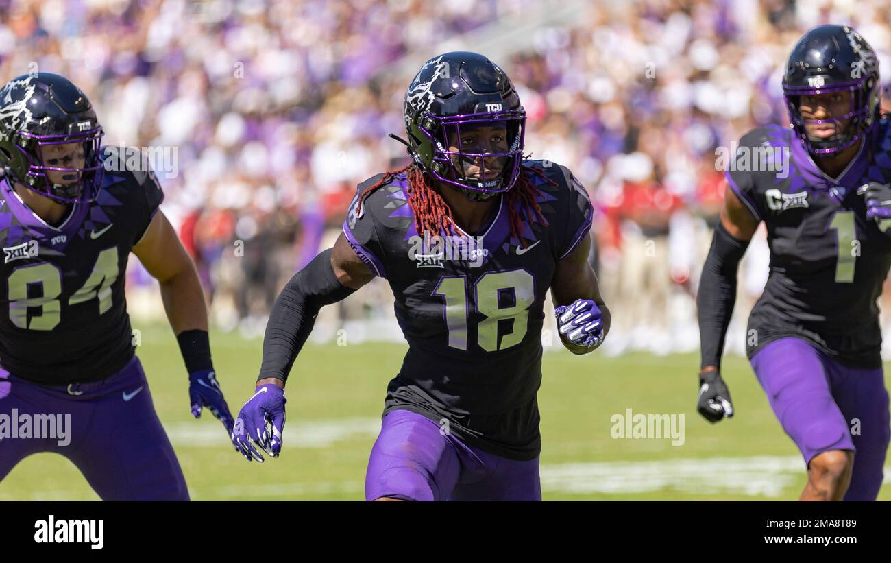 TCU wide receiver Savion Williams (18) is seen during an NCAA football ...