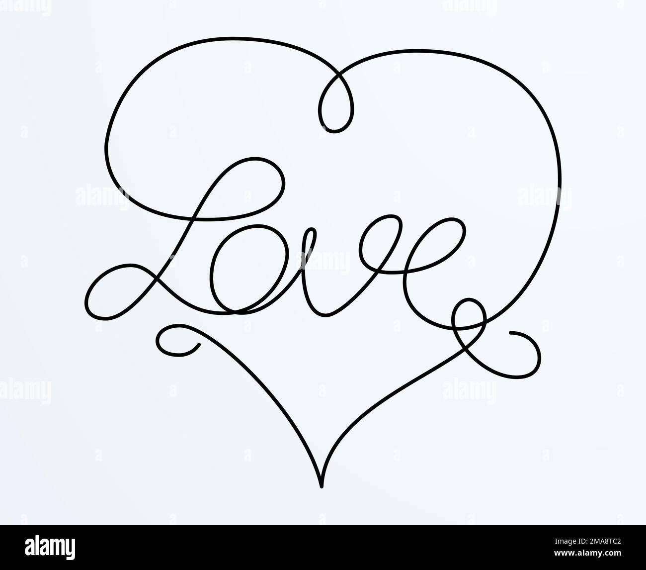 Love lettering. Calligraphic flourish love word Stock Vector Image ...