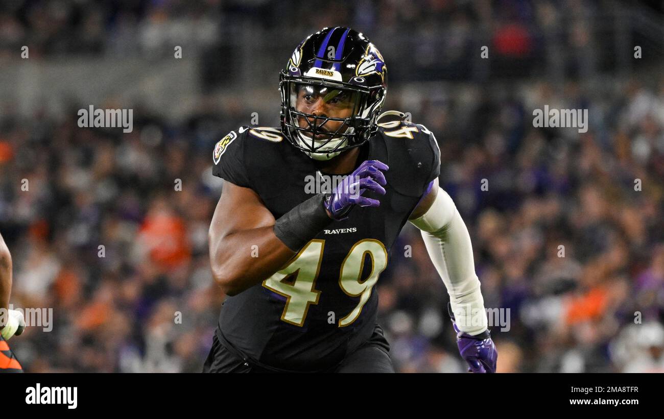Baltimore Ravens linebacker Brandon Copeland (49) in action during the ...