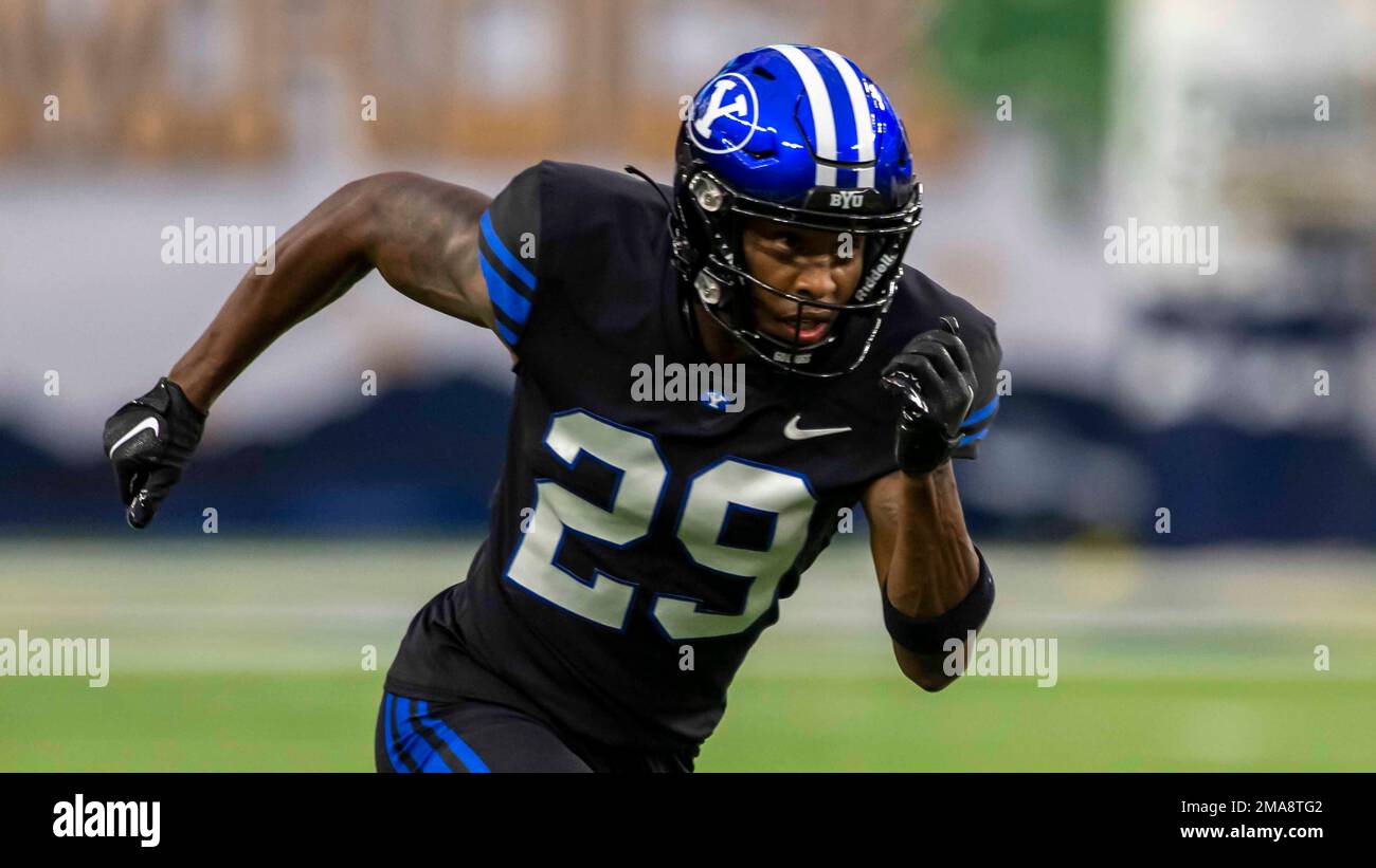 BYU Cougars wide receiver Chris Jackson (29) runs upfield on offense ...
