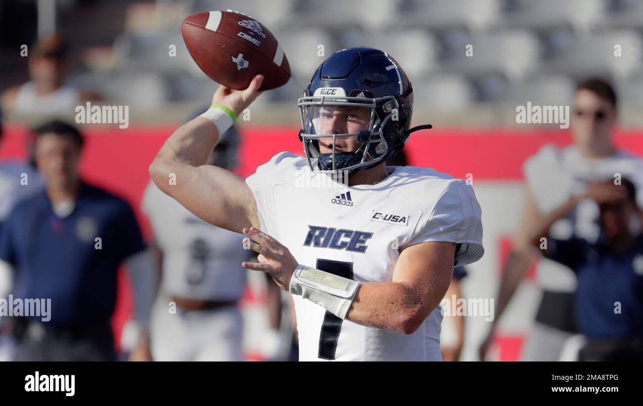 Rice quarterback T.J. McMahon (7) during the second half of an NCAA football game on Saturday ...