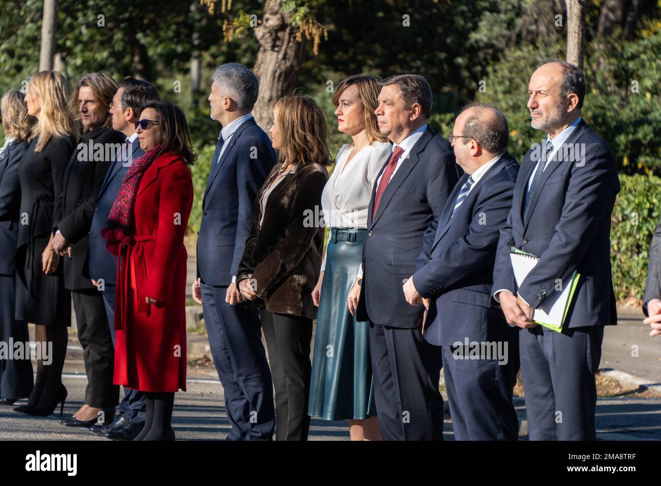 Barcelona, Spain. January 19, 2023. Emmanuel Macron and Pedro Sanchez ...