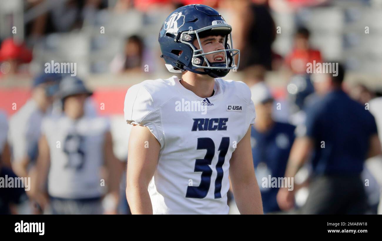 Rice place kicker Christian VanSickle during the second half of an NCAA ...