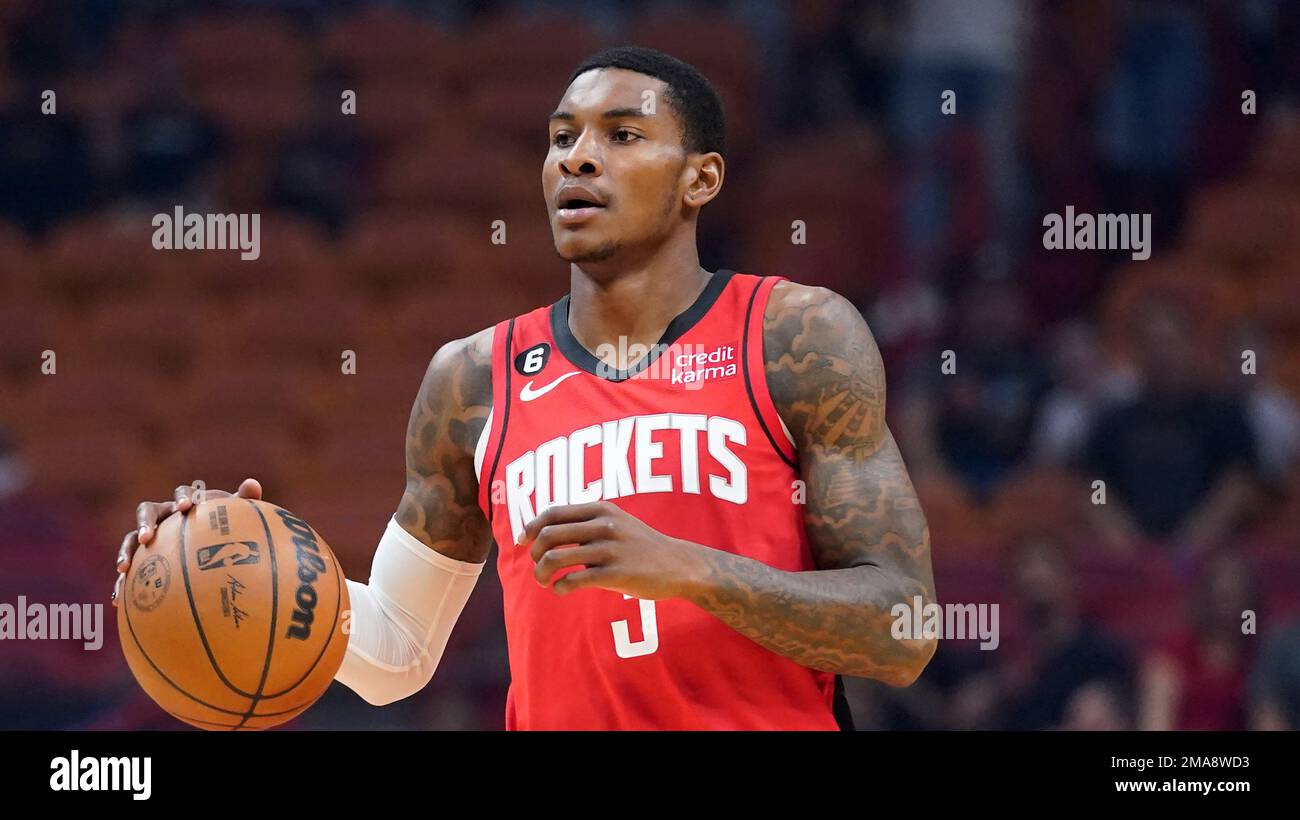 Houston Rockets guard Kevin Porter Jr. takes the ball downcourt during ...