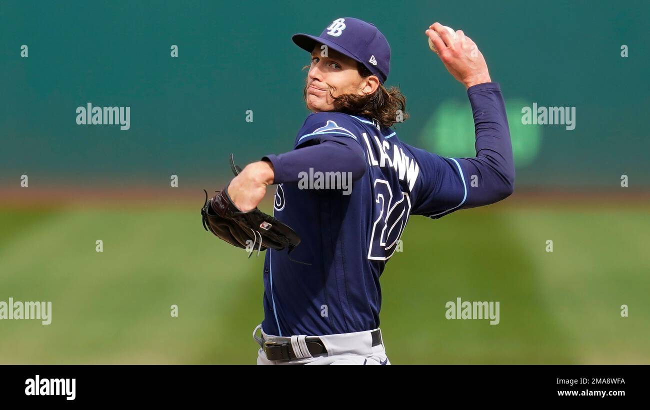 Tampa Bay Rays' Tyler Glasnow pitches in the first inning of a wild ...