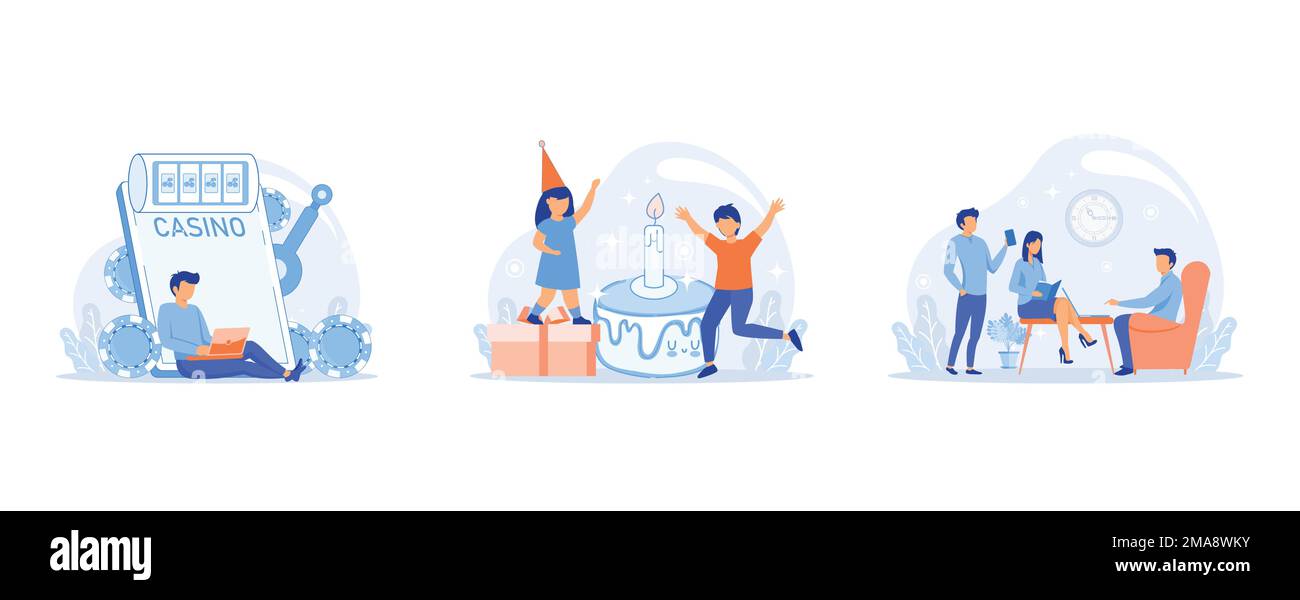 Slot machine abstract concept , Kids birthday abstract concept ...