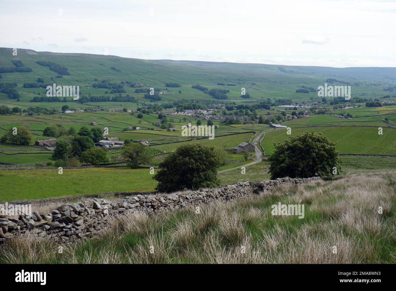 Looking Down on Hawes from a Dry Stone Wall and Gaudy Lane on the ...