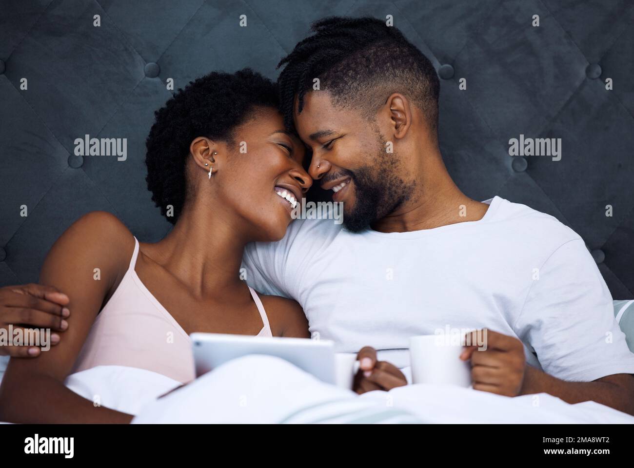 A lasting love starts with a strong connection. a young couple using a ...