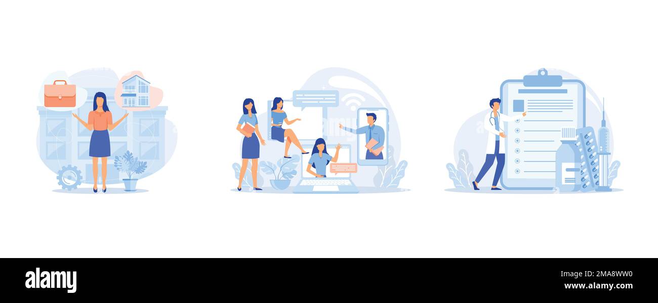 Balancing work and family abstract concept, Self-isolation party ...