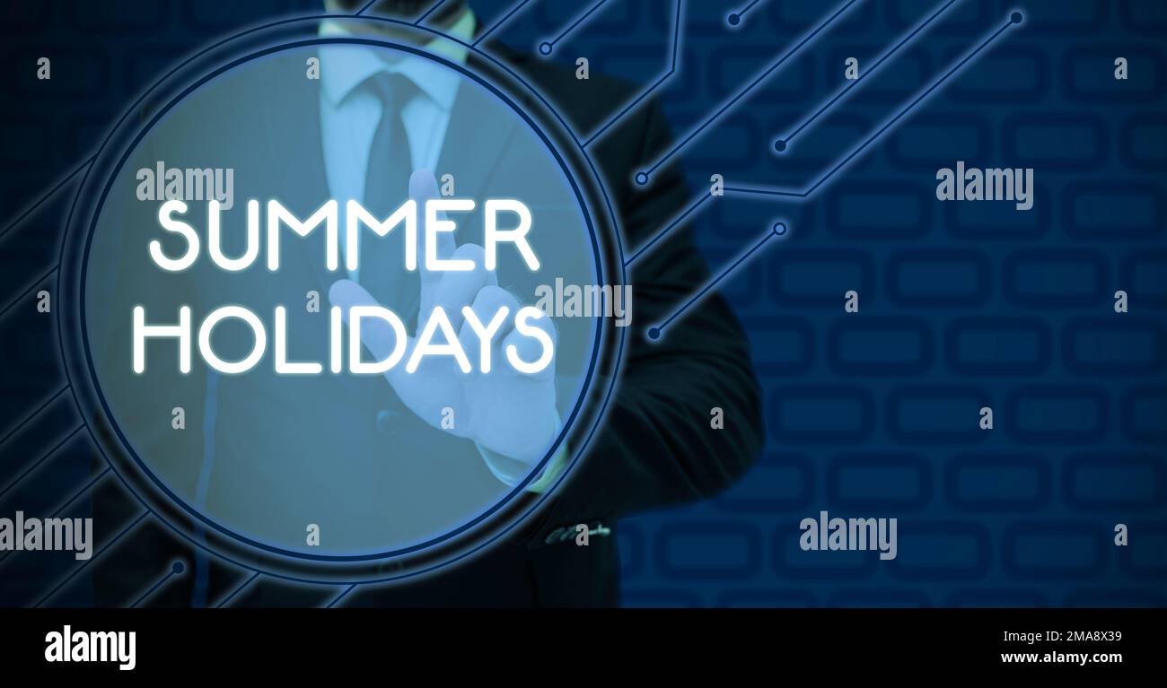 Inspiration showing sign Summer Holidays. Conceptual photo Vacation ...